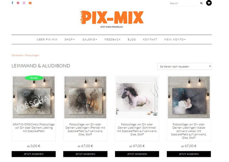 PIX-MIX.de - Tolle (Tier-) Fotocollagen auf Leinwand & Co.